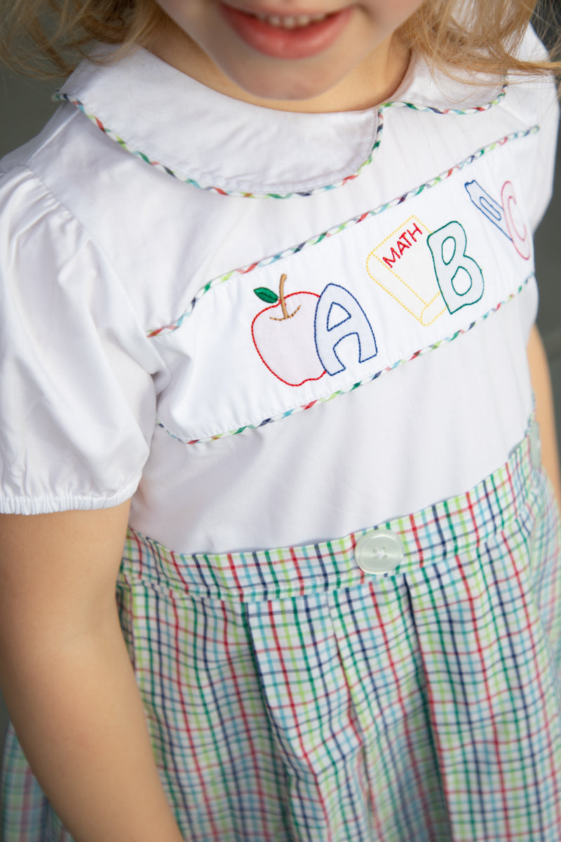 ABC Primary Plaid Dress – Grace & James Kids
