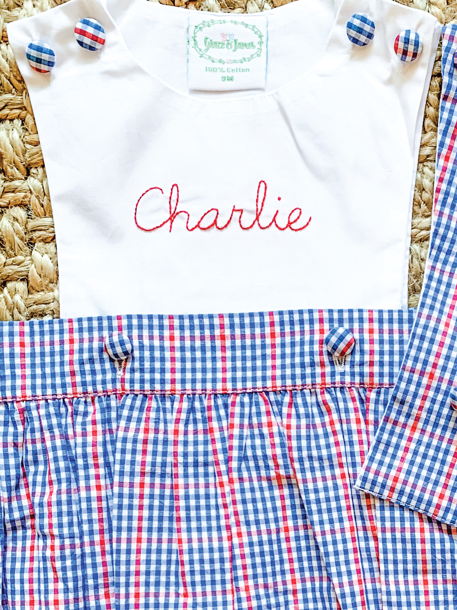 Custom Hand Embroidered Monogram - Grace and James Kids – Grace & James ...